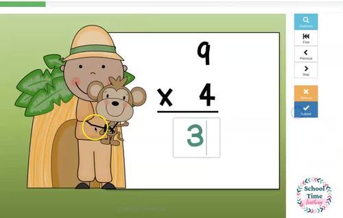 Multiplication 4 Fact Fluency Math BOOM Cards by School Time Teaching