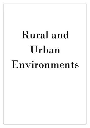 Geography Rural & Urban Environments Worksheets by Worksheet Whisperer