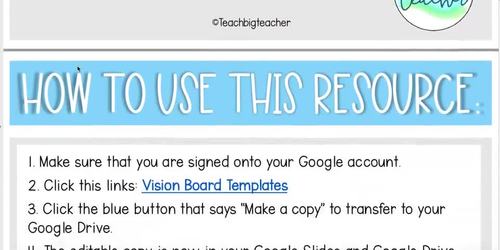 New Years Digital Vision Board Bundle by Teach Big Teacher | TPT