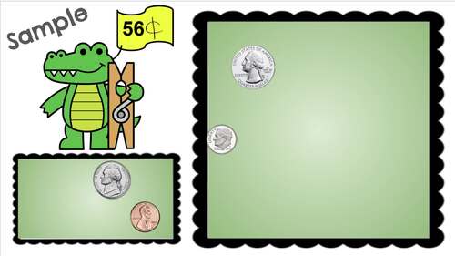 Counting Quarters, Dimes, Nickels and Pennies Interactive Slides | 1st-2nd