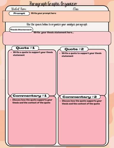 Paragraph Analysis Graphic Organizer by Gretchen Deveaux | TPT