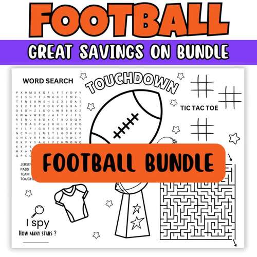 Football Game Bundle Word Search Scavenger Hunt Worksheets Sports Games ...