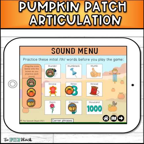 Fall Pumpkin Patch Articulation BOOM Cards™ - /th/ by The Speech Shack