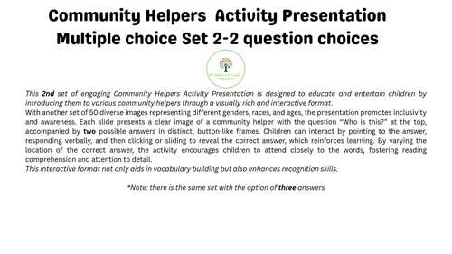 Community Helpers Activity set 2-multiple choice (2 choices) (ABLLS-R ...