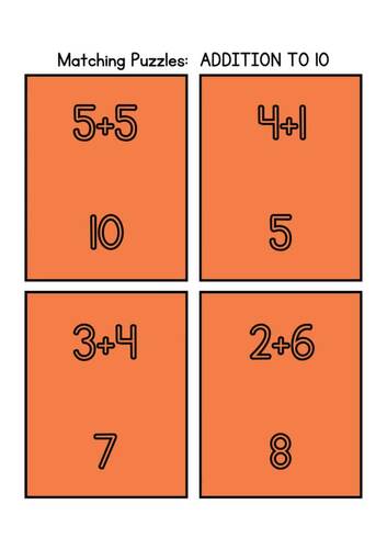 Addition Puzzles Worksheet in Simple Style by DISIGNER POFESSIONAL