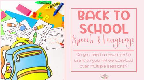 Low Prep School Themed Speech Therapy Activities by Shelby the SLP