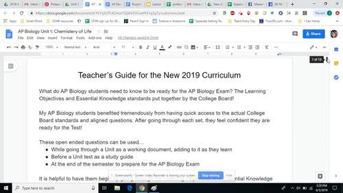 NEW AP Biology 2019: Review and Resources for Unit 1: Chemistry of Life