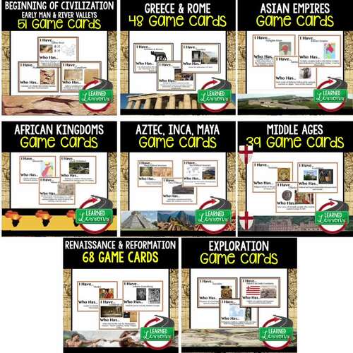 Middle Ages Game Cards World History Test Prep Print & Digital Google