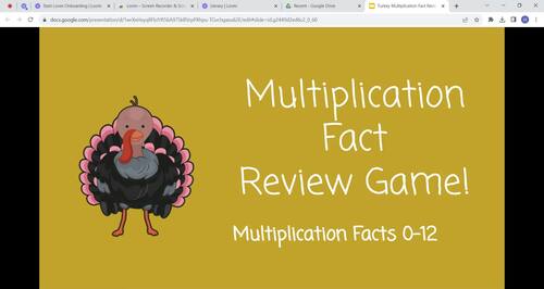 Multiplication Game and Worksheet Thanksgiving/Fall No Prep Lesson ...