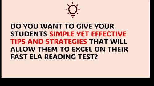 FAST ELA Reading Test Taking Tips and Test Preparation Grade 3-10
