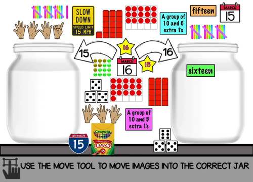 PRE-LOADED SEESAW Teen Number Sort | Numbers 15 & 16 by Primary 206 Mix