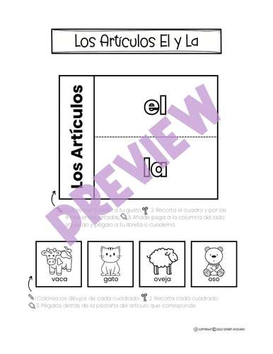 Libreta Interactiva - Los Artículos, Spanish Articles, Spanish Grammar