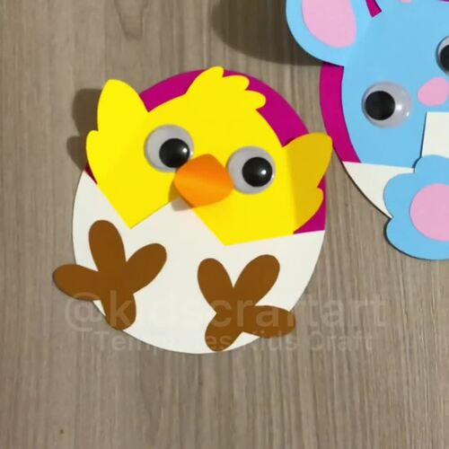 Easter Hatching Chick Bunny Egg April Spring Craft Card Decor Bulletin ...