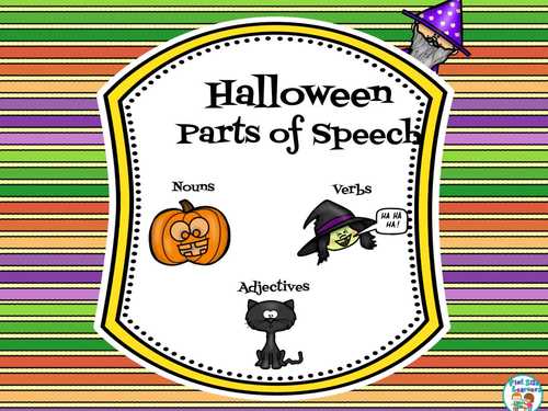 Parts of Speech | Halloween Themed Center and Worksheets | October Word ...