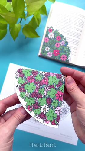 Spring Flower Corner Bookmarks Bundle - coloring in & colored version ...