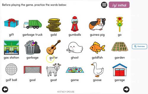 /g/ Articulation Game for Speech Therapy BOOM CARDS™ Click It by Stacy ...