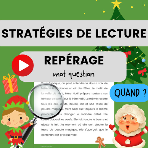 Stratégie de Lecture Repérage Mots Questions – Texte Noël Gratuit