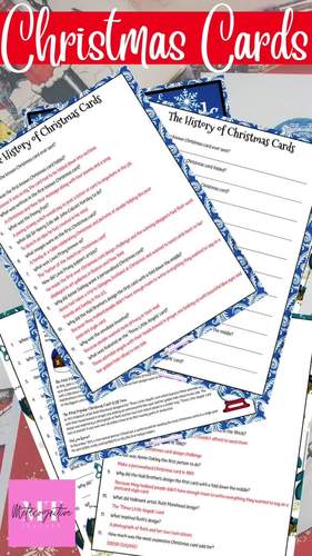 History of Christmas Cards Reading Comprehension Worksheets | TPT