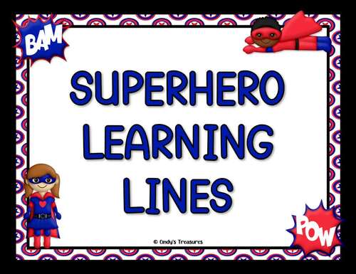 Superhero Learning Lines: Alphabet, Numbers, Colors and Shapes | TPT