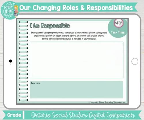 Changing Roles & Responsibilities: 2023 Grade 1 Ontario Social Studies