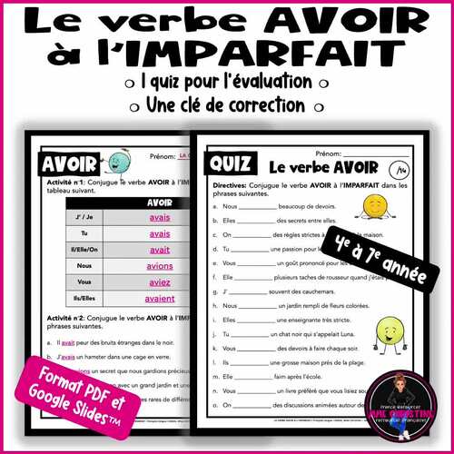 Le verbe AVOIR à l'IMPARFAIT - Exercices et Quiz - French Imperfect Verbs