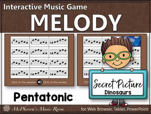 Solfege Interactive Melody Game Pentatonic Dinosaur {Reveal the Secret ...