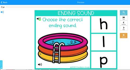 Ending Sounds / Distance Learning / Boom Cards™ by Freckled in Kinder