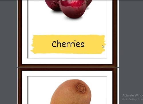 Real fruits flashcards - English Montessori cards - Special Education