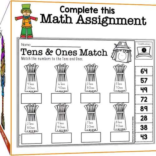 Fall Math Build a Scarecrow Activity 1st Grade | TpT