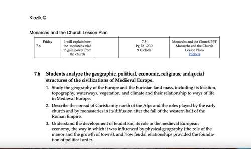 Monarchs vs Church 1-Day Lesson | Editable Middle Ages PPT & Power Struggle