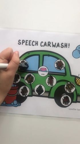 Speech Car Wash | Articulation Mat for Speech Therapy by LoneStar Speech
