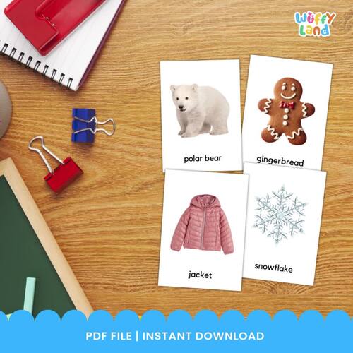 Winter Vocabulary Flashcards – Seasonal Language Learning for Kids by ...