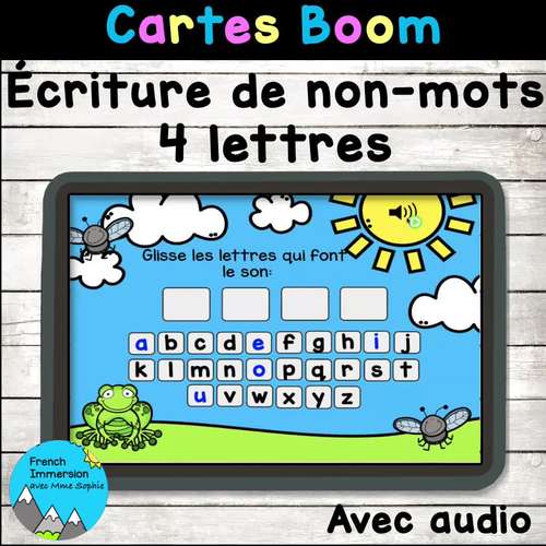 Écriture de non-mots à 4 lettres avec Boom writing 2 syllables non-word