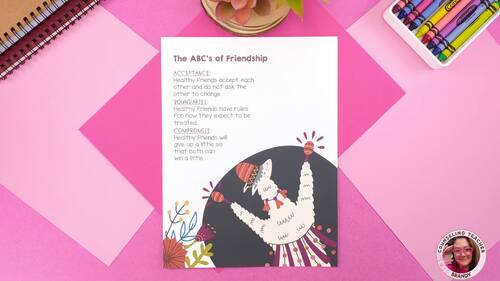 Friendship Activities Unit with Llamas by The Counseling Teacher Brandy