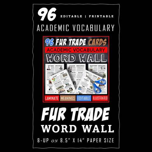 Fur Trade WORD WALL CARDS | 96 Academic Vocabulary Flash Cards! Howard ...