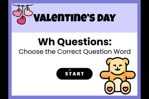 Asking WH QUESTIONS Digital Speech Therapy VALENTINE'S DAY by SpeechLaLi
