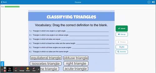 5th Grade/5.G.B.3 Classifying Triangles Boom Card Deck Activity | TPT