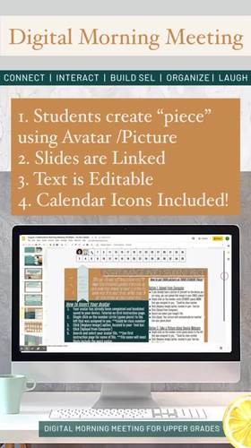 Year Long Digital Morning Meeting Slides Paperless Bell Ringer Distance ...