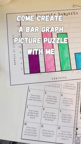 Bar Graph Worksheets - Graphing Picture Puzzles Activities for 3rd & 4th