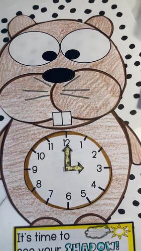 Groundhog Telling Time Clock Craft by The Teaching Diva Corner | TPT