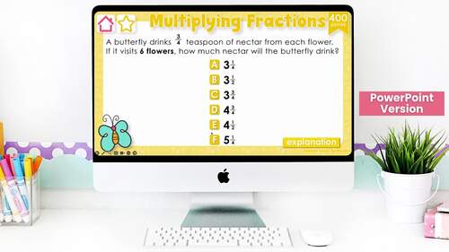 4th Grade Math Jeopardy Game | Spring-Themed Test Prep & Spiral Review