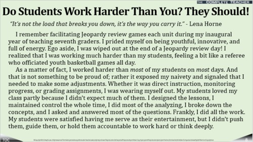 COMPLETE TEACHER Lesson 8 - Do Students Work Harder Than You? They Should!