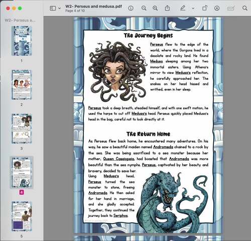 Perseus & Medusa || Greek Myths || Narrative Text Close Reading ...
