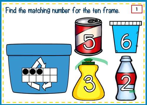 Earth Day Numbers, Number Words & Ten Frames BOOM & Task Cards Match Game
