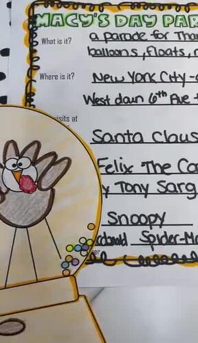 Thanksgiving Day Parade Report and Turkey Craft by The Teaching Diva Corner