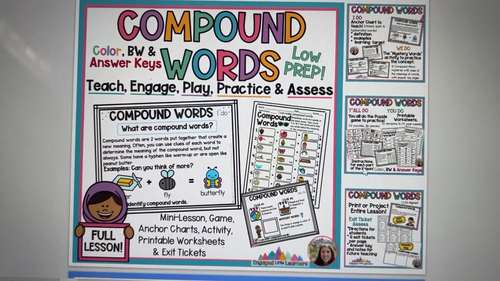 Compound Words Lesson with Open, Closed & Hyphenated | Worksheet ...