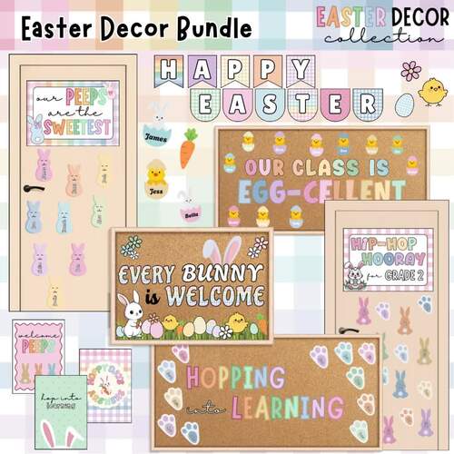Easter Bulletin Borders Kit Classroom Decor (Canva) by TheClassDecorCo