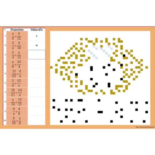 Solving Proportions Pixel Art Digital Activity | Distance Learning