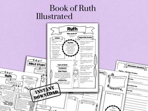 Book of Ruth Illustrated Bible Study Guide for Kids | Chapters 1-4 ...