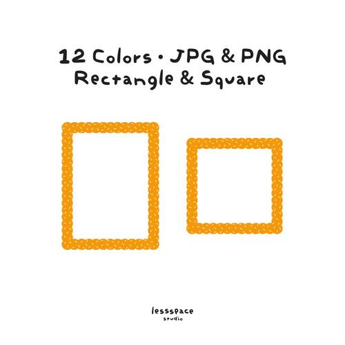 Colorful Bold Frame Borders Clipart | 12 Colors | Rectangle & Square ...